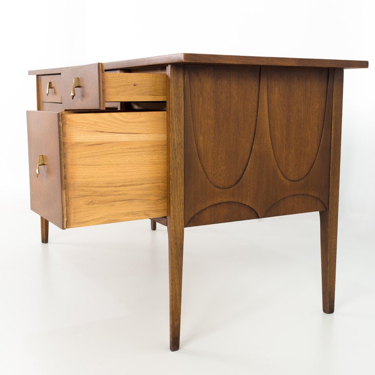 Broyhill Brasilia Mid Century Walnut Executive Desk at 1stDibs ...