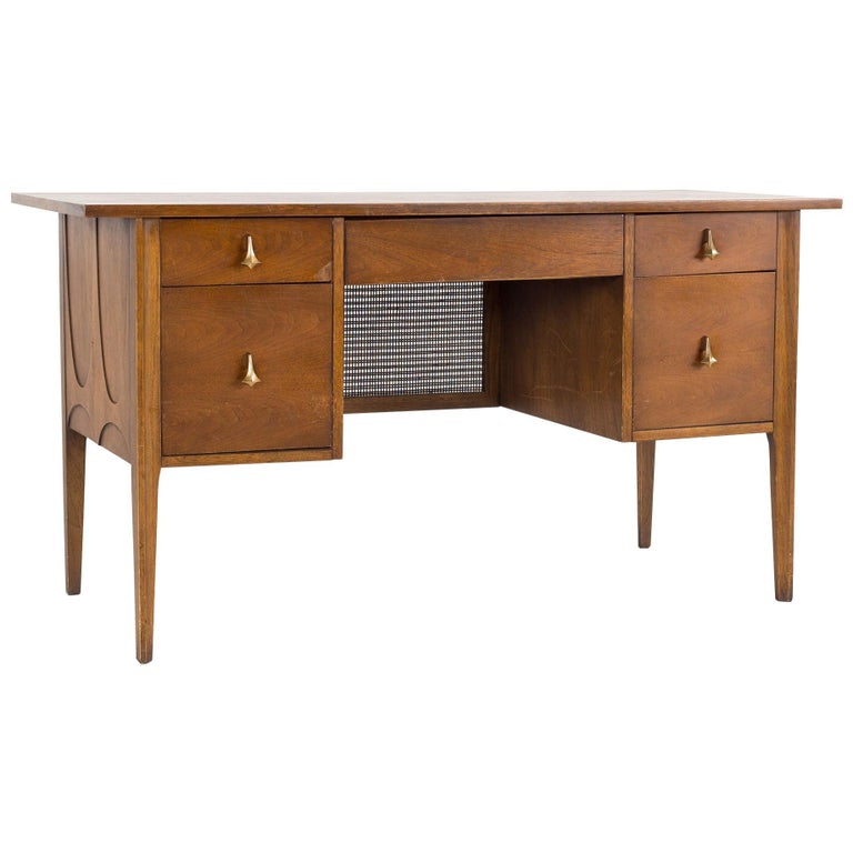 Broyhill Brasilia Mid Century Walnut Executive Desk at 1stDibs ...