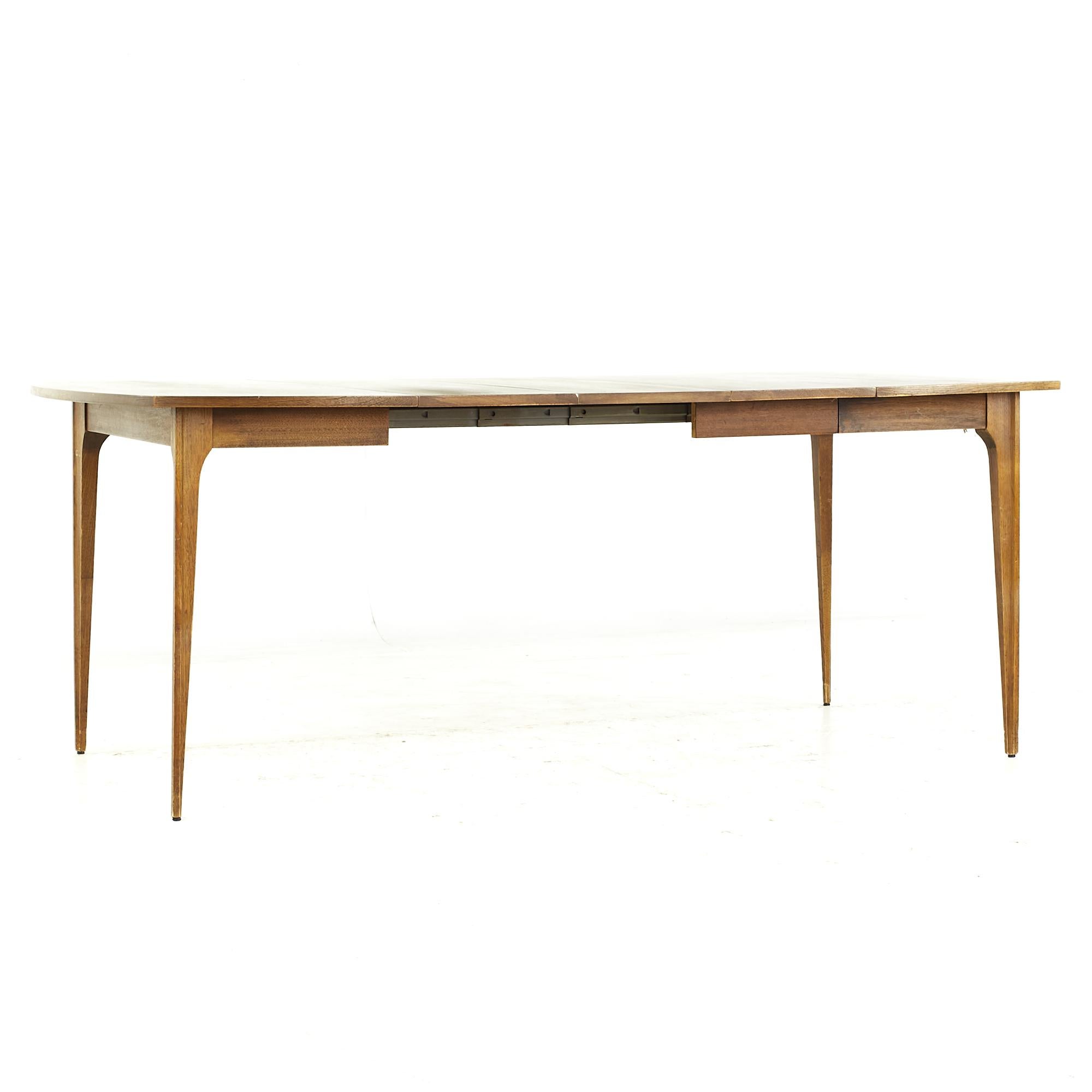 Broyhill Brasilia midcentury Walnut Expanding Dining Table with 3 ...