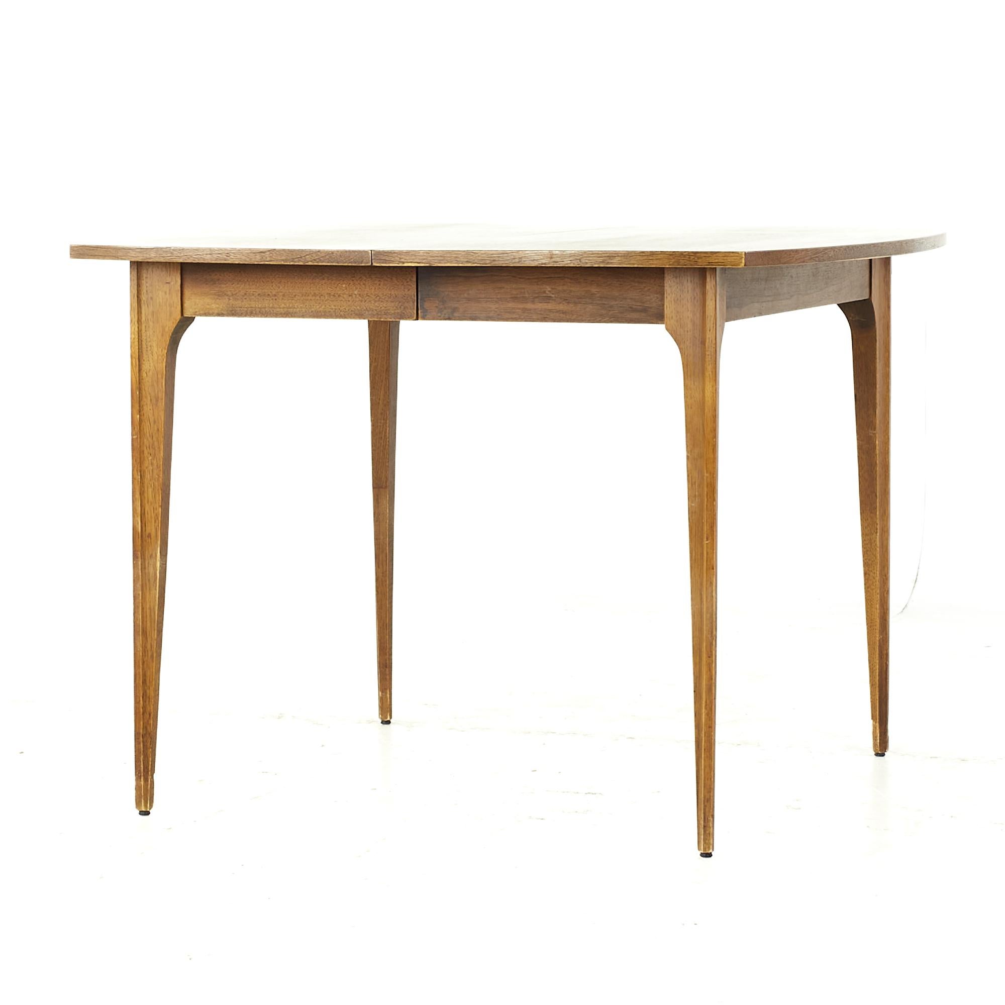 Broyhill Brasilia midcentury Walnut Expanding Dining Table with 3 ...