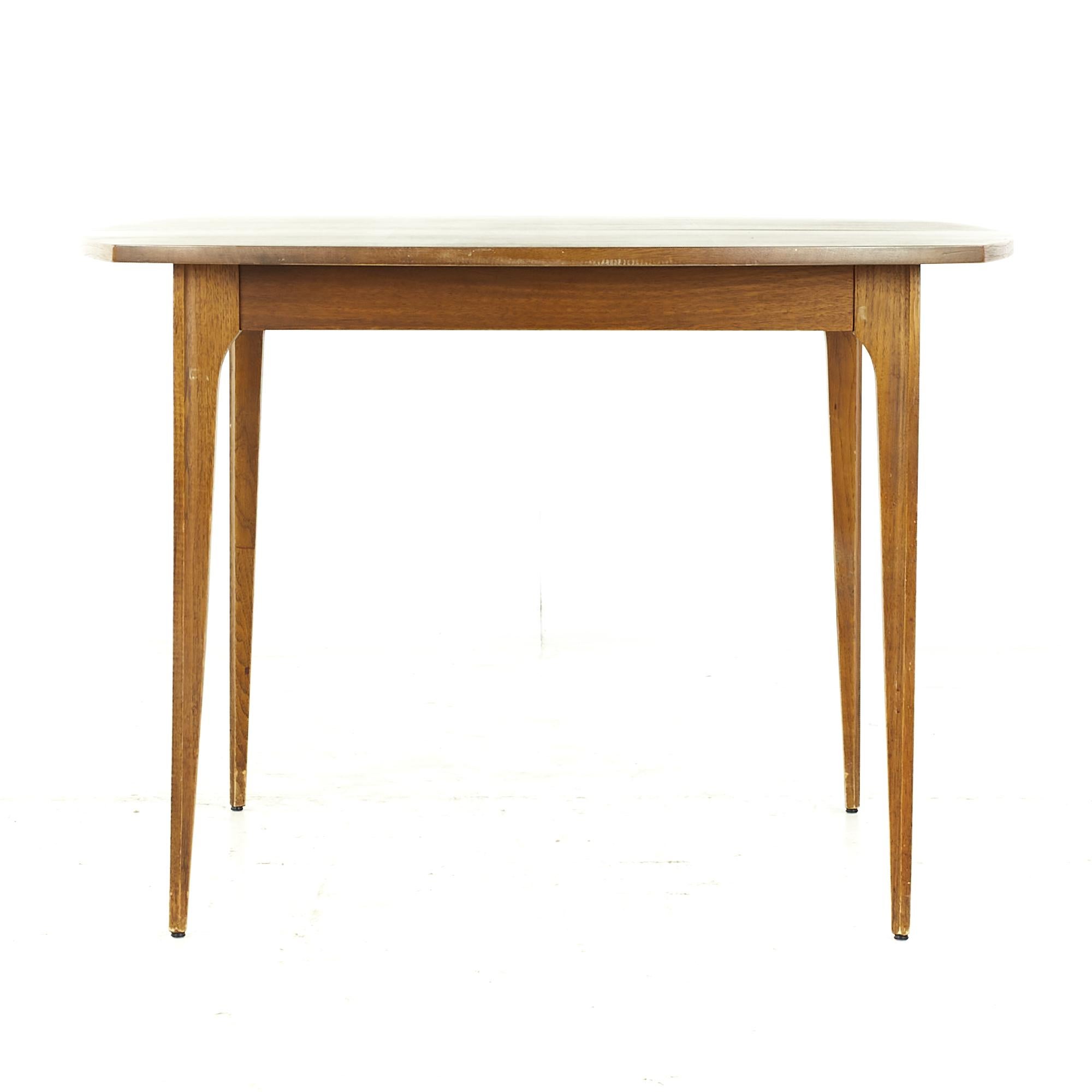 Broyhill Brasilia midcentury Walnut Expanding Dining Table with 3 ...
