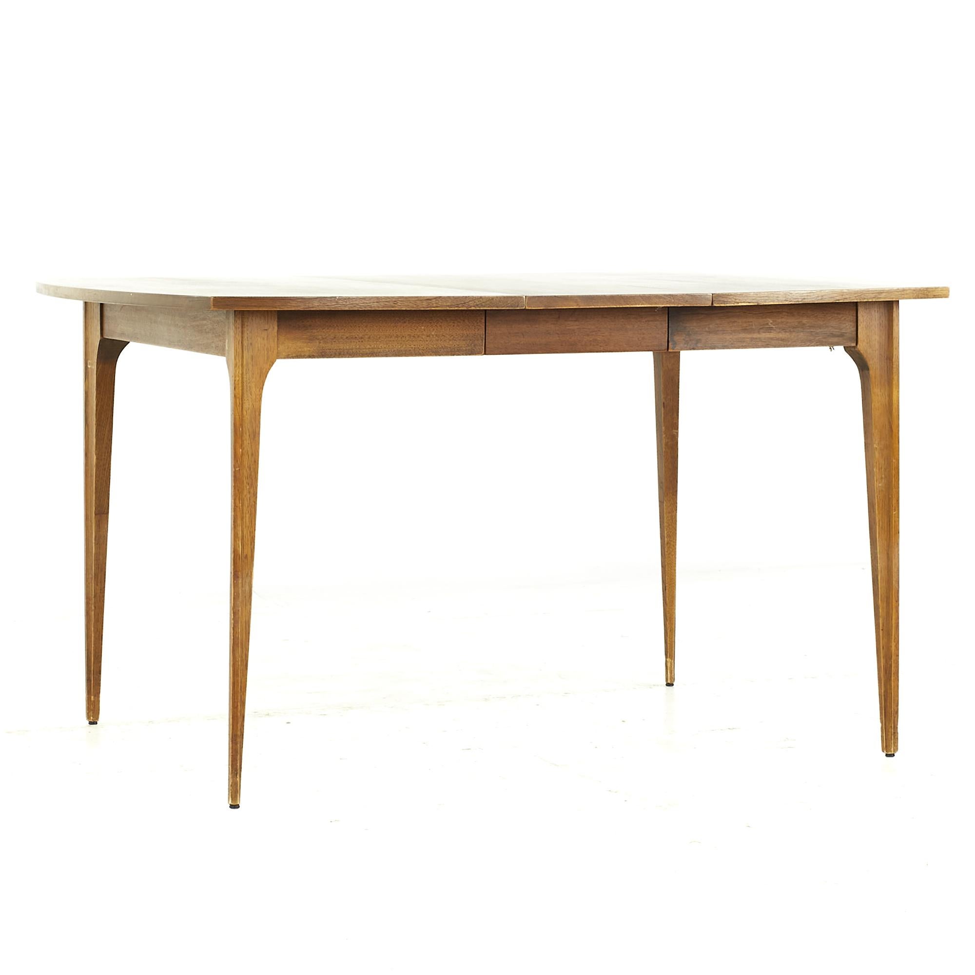 Broyhill Brasilia midcentury Walnut Expanding Dining Table with 3 ...