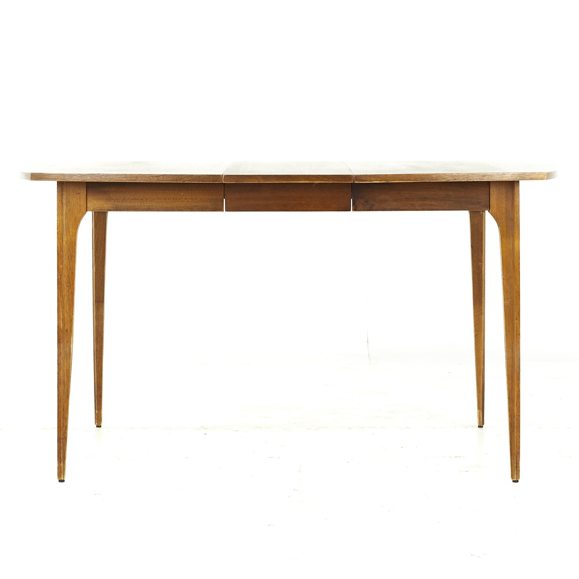 Broyhill Brasilia midcentury Walnut Expanding Dining Table with 3 ...