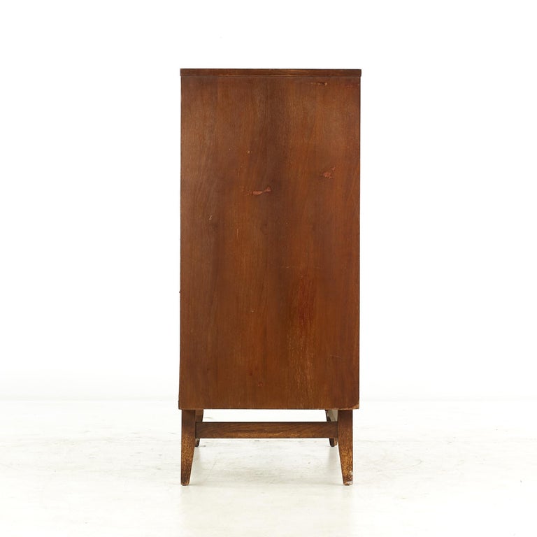 Broyhill Brasilia Mid Century Walnut Highboy Dresser For Sale at 1stDibs