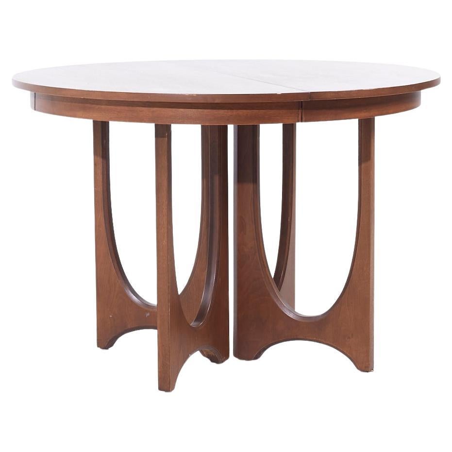 Broyhill Brasilia Mid Century Walnut and Glass Cathedral Coffee Table ...