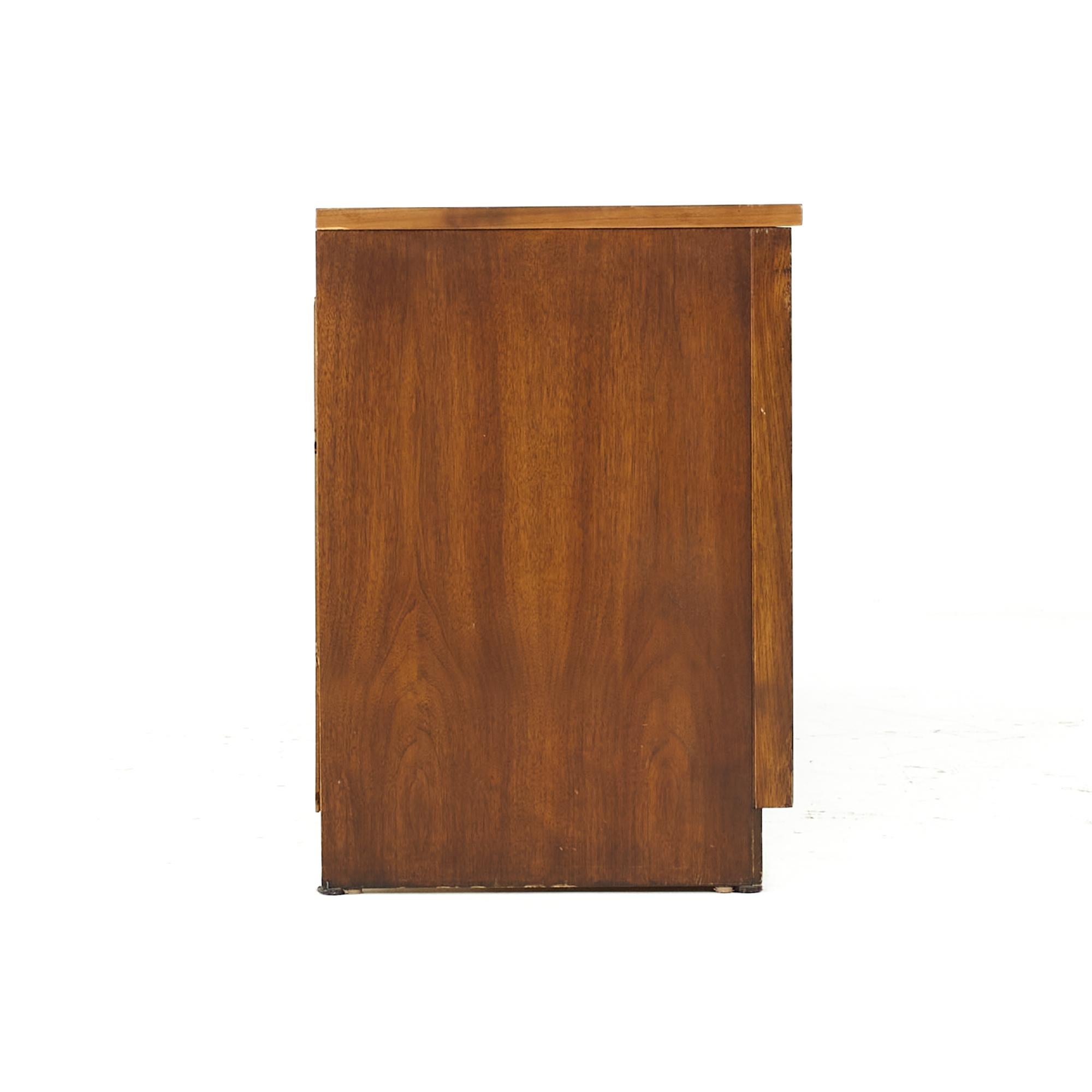 Broyhill Brasilia Midcentury Walnut Plinth Base Buffet and Hutch For ...