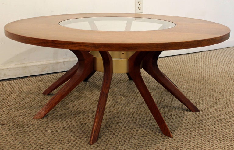 Mid-Century Walnut and Glass Sculpted 'Sputnik' Round Coffee Table at ...