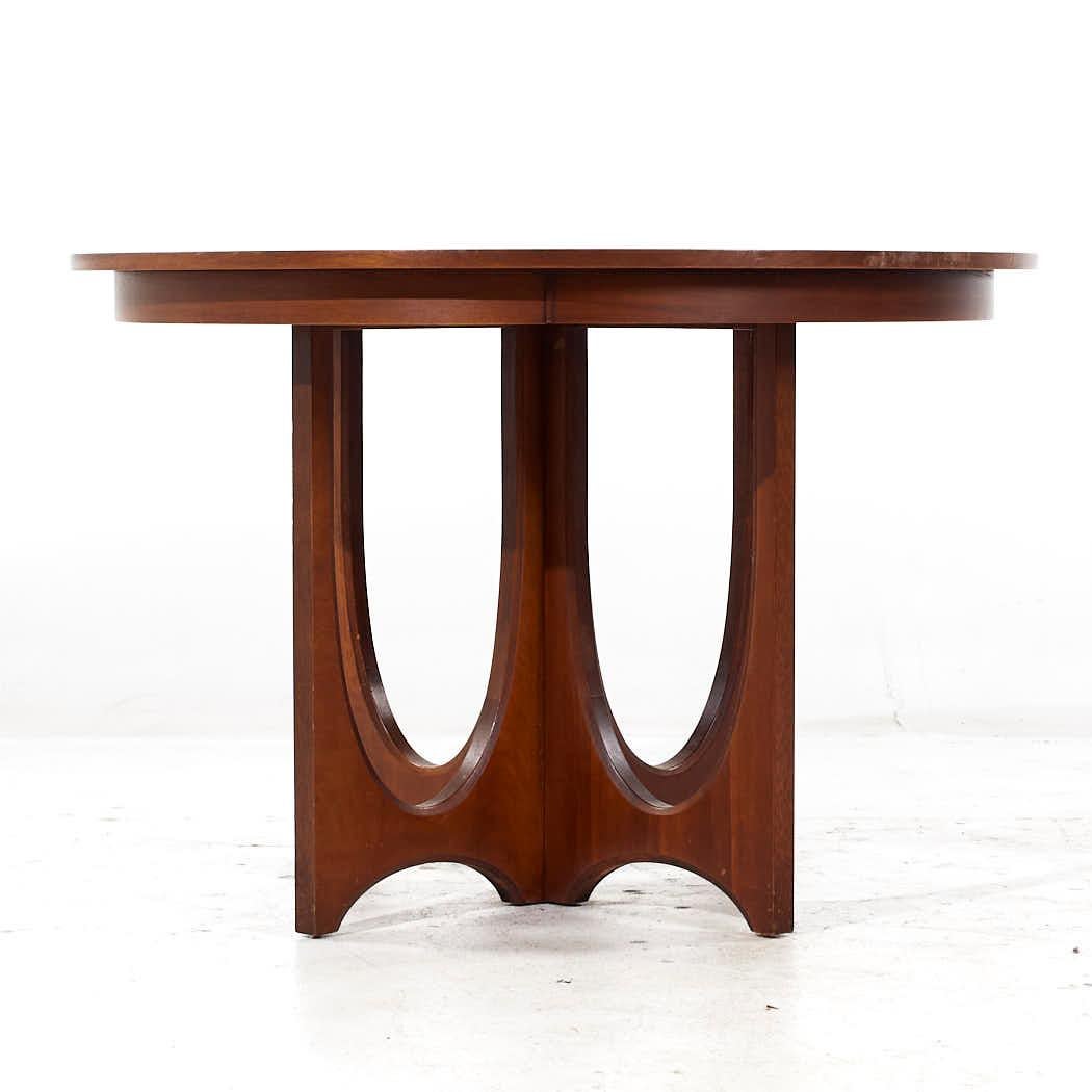 Broyhill Brasilia Walnut Pedestal Expanding Dining Table with 1 Leaf ...