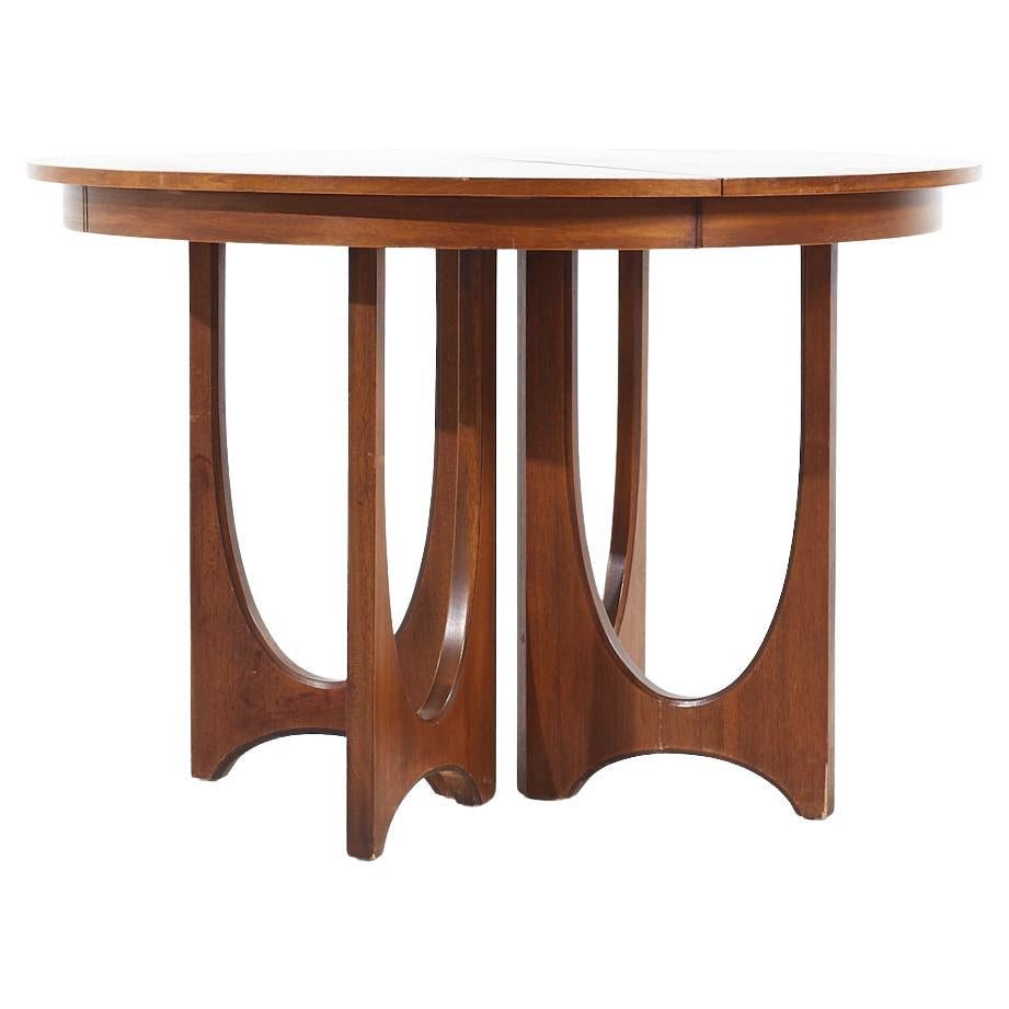 Restored Broyhill Brasilia Extending Walnut Dining Table with Three ...
