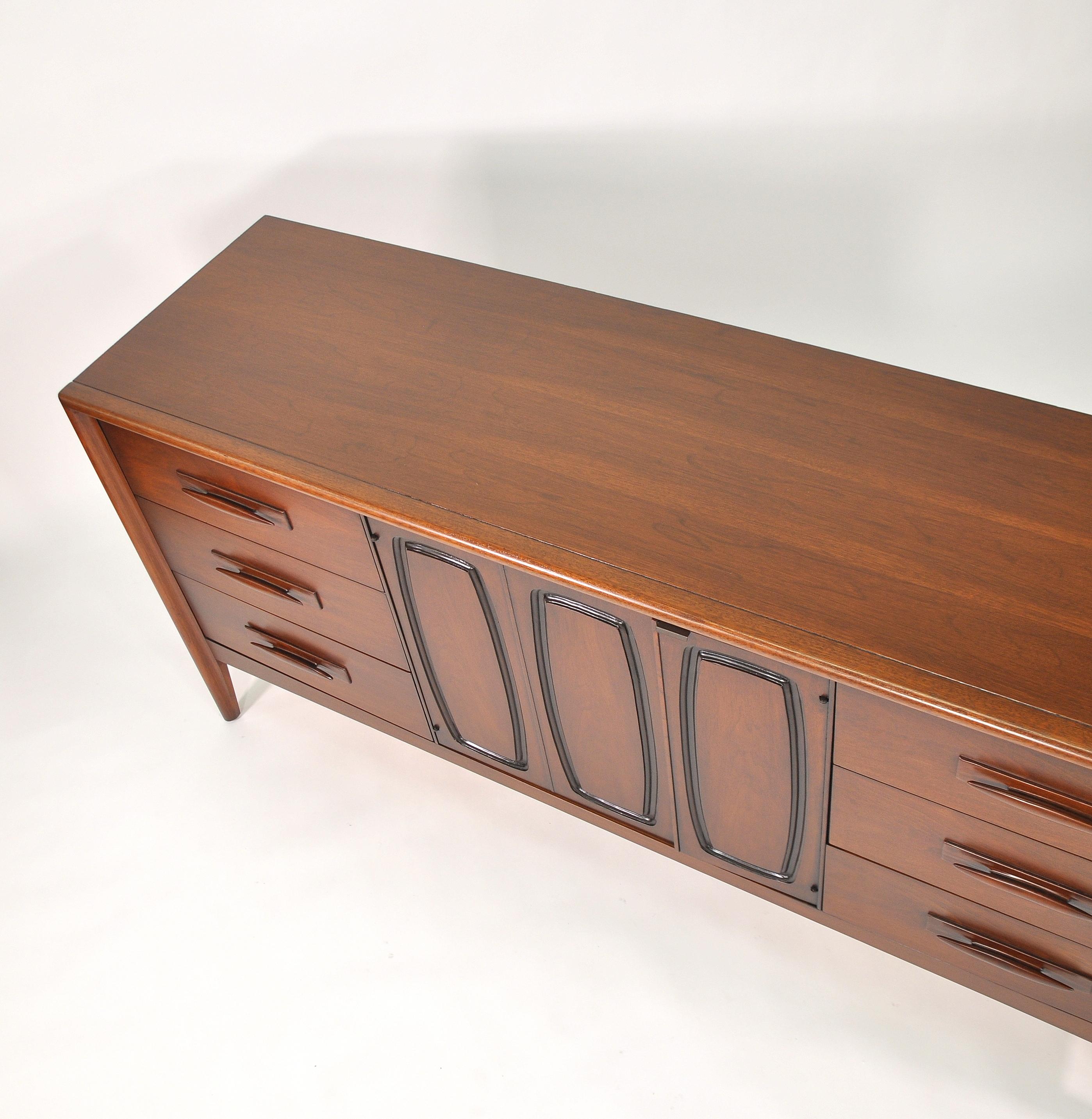 Broyhill Emphasis Walnut Triple Dresser at 1stDibs | broyhill emphasis ...