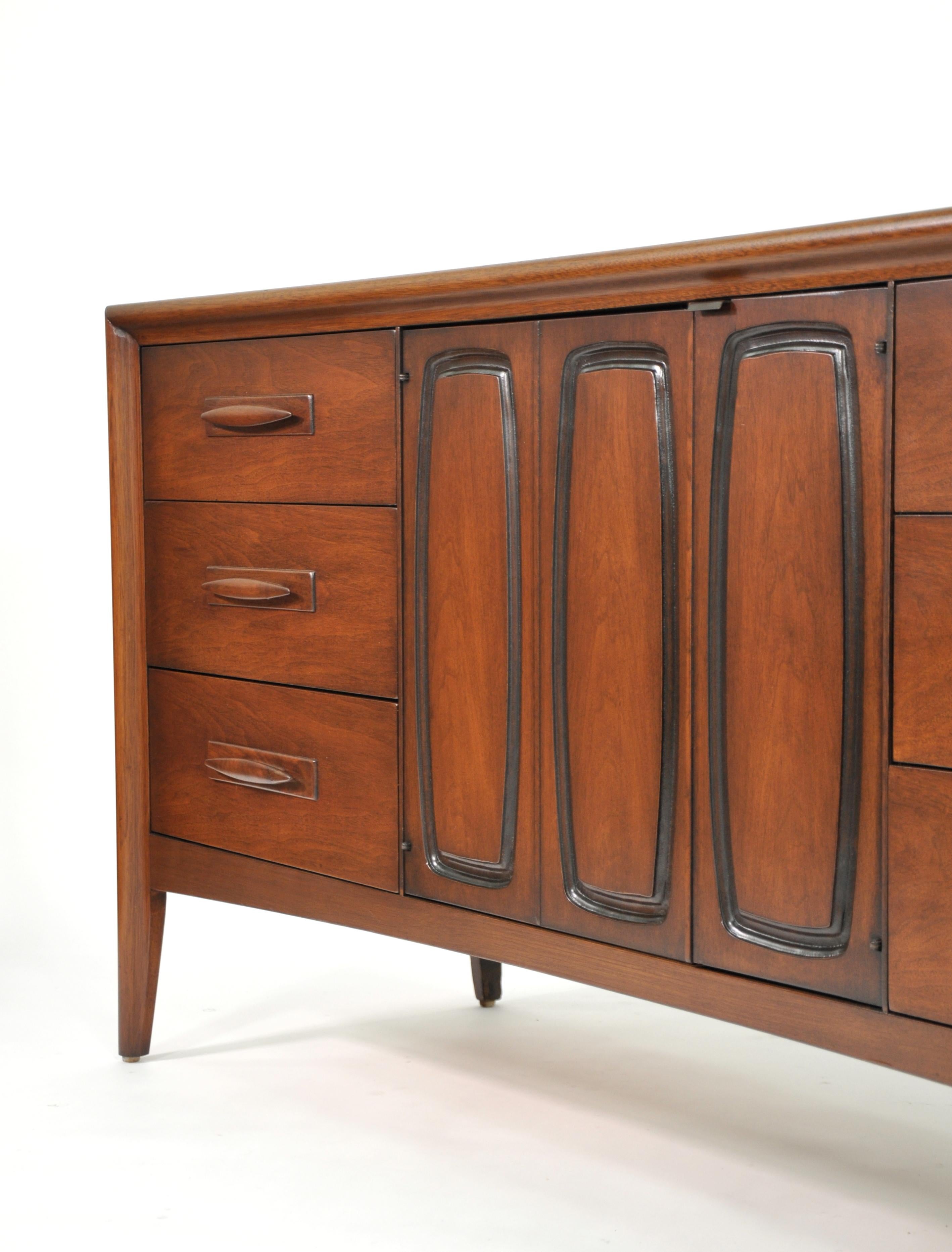 Broyhill Emphasis Walnut Triple Dresser at 1stDibs | broyhill emphasis ...