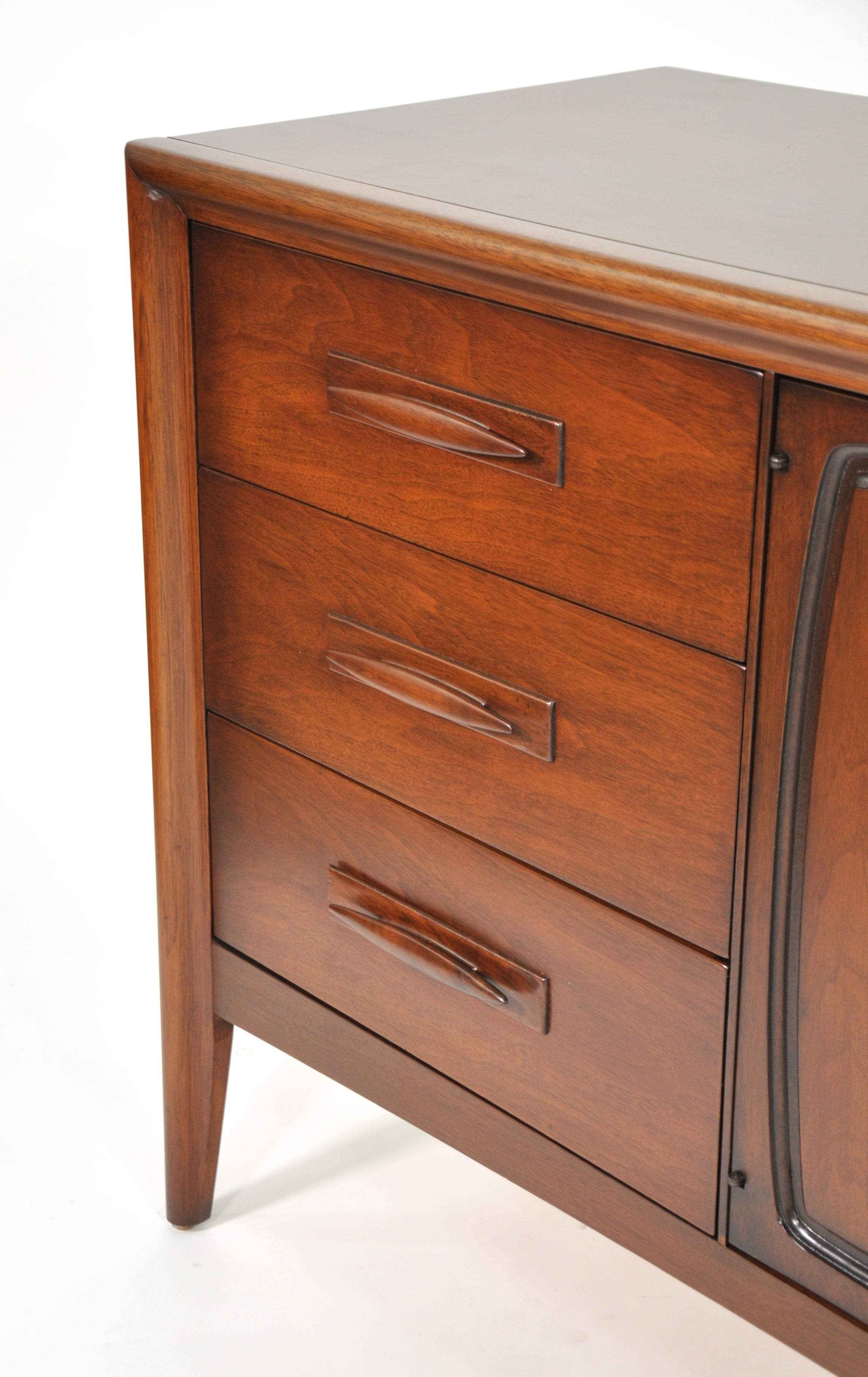 Broyhill Emphasis Walnut Triple Dresser at 1stDibs | broyhill emphasis ...