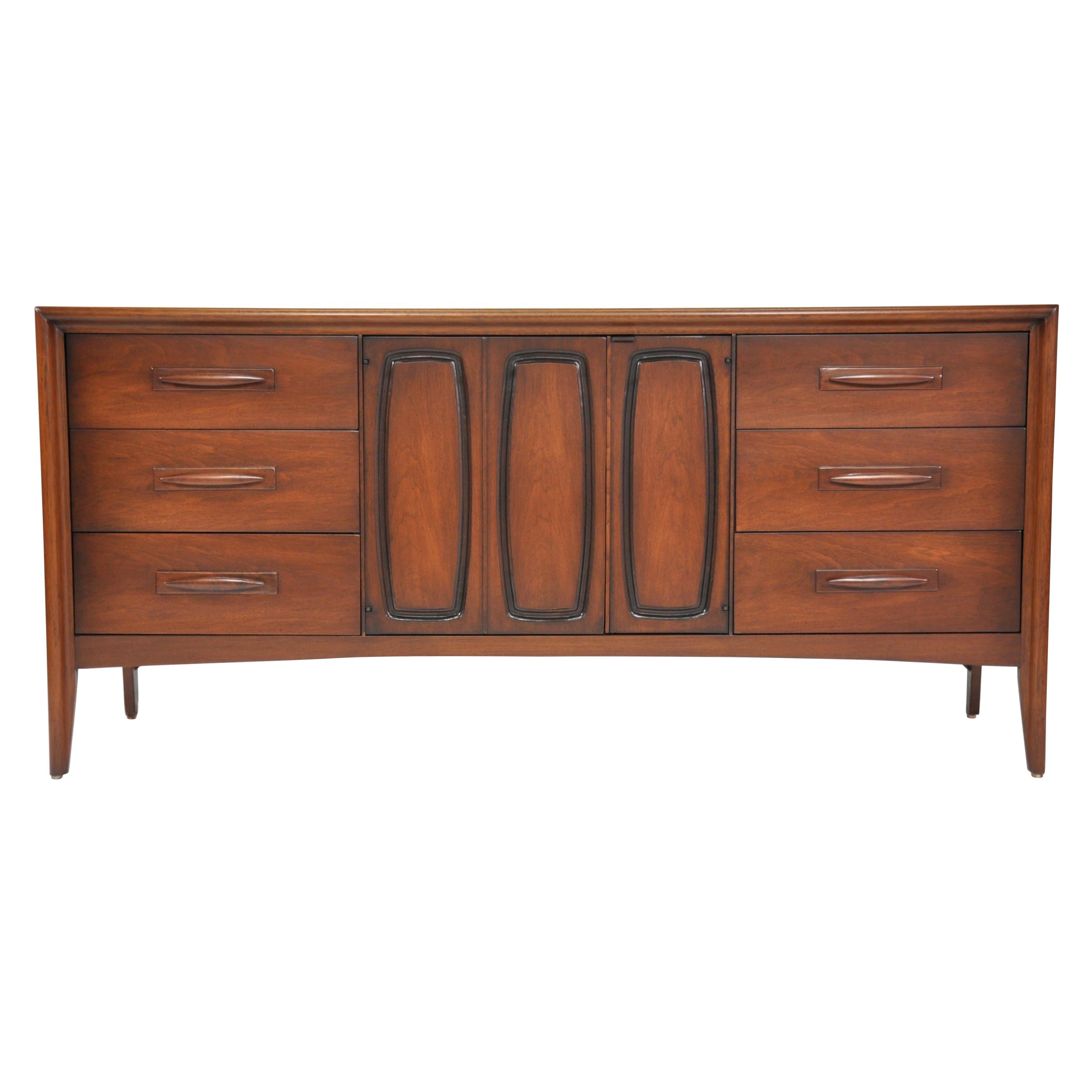 Broyhill Emphasis Walnut Triple Dresser at 1stDibs | broyhill emphasis ...