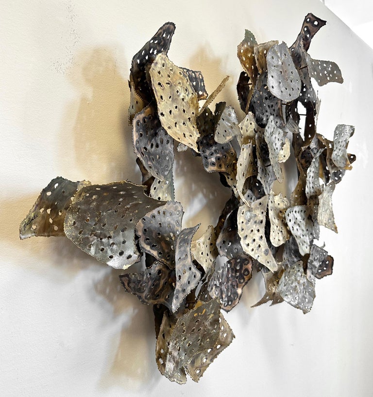 Bruce and William Friedle Large Brutalist Metal Wall Sculpture, Signed ...