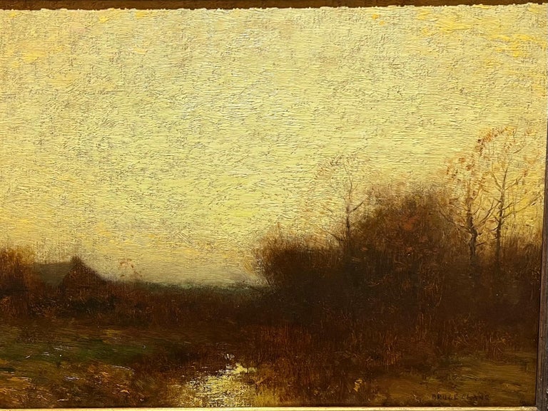 Bruce Crane - Antique 1880’s American Tonalism Impressionist Sunset ...
