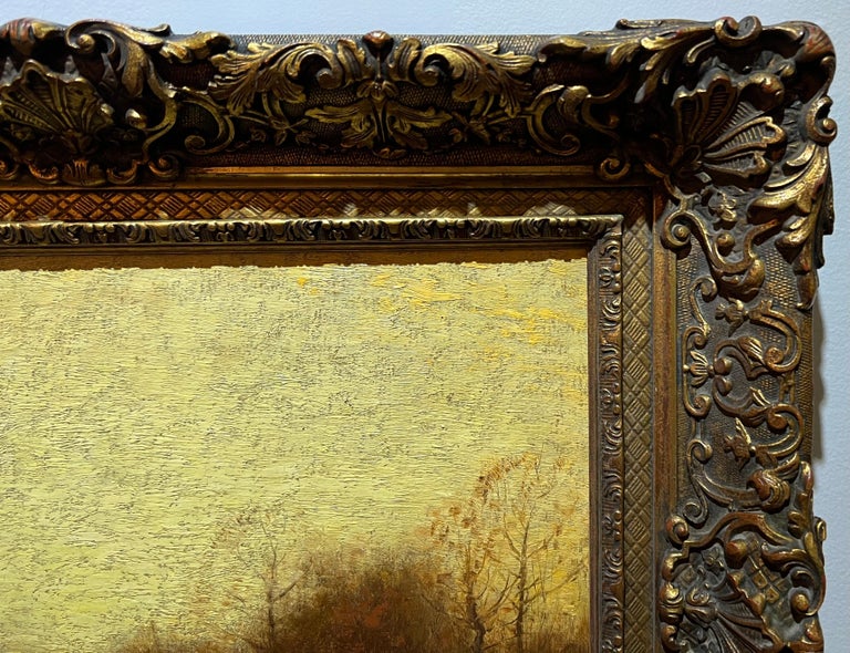 Bruce Crane - Antique 1880’s American Tonalism Impressionist Sunset ...