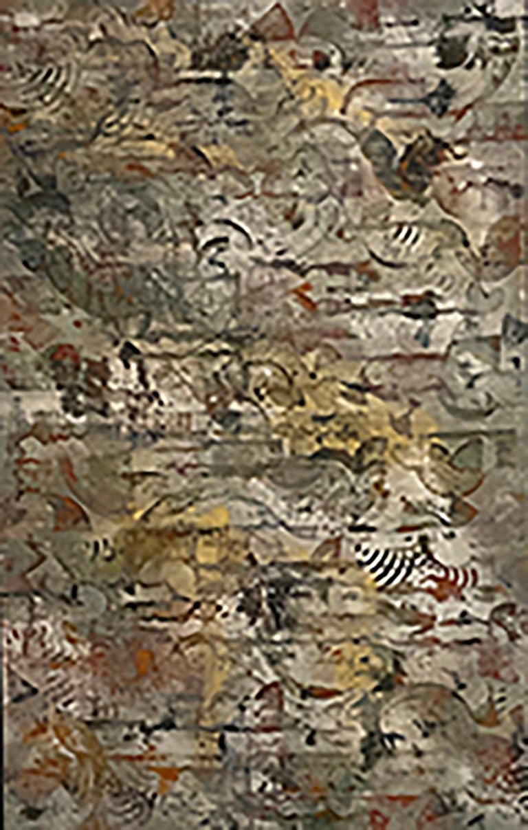 Bruce Murphy - Fresh Marks: Metallic Green and Gold Abstract ...