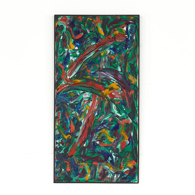 Bruce Myers Mid-Century Abstract Original Oil on Canvas Painting For ...