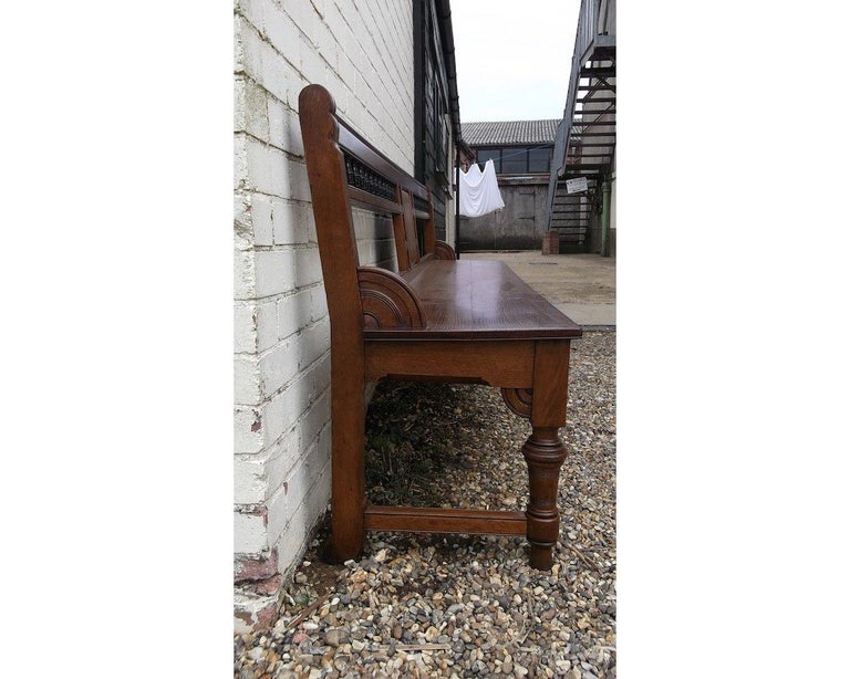 Bruce Talbert, attr, a Long Aesthetic Movement Oak Bench with Carved ...