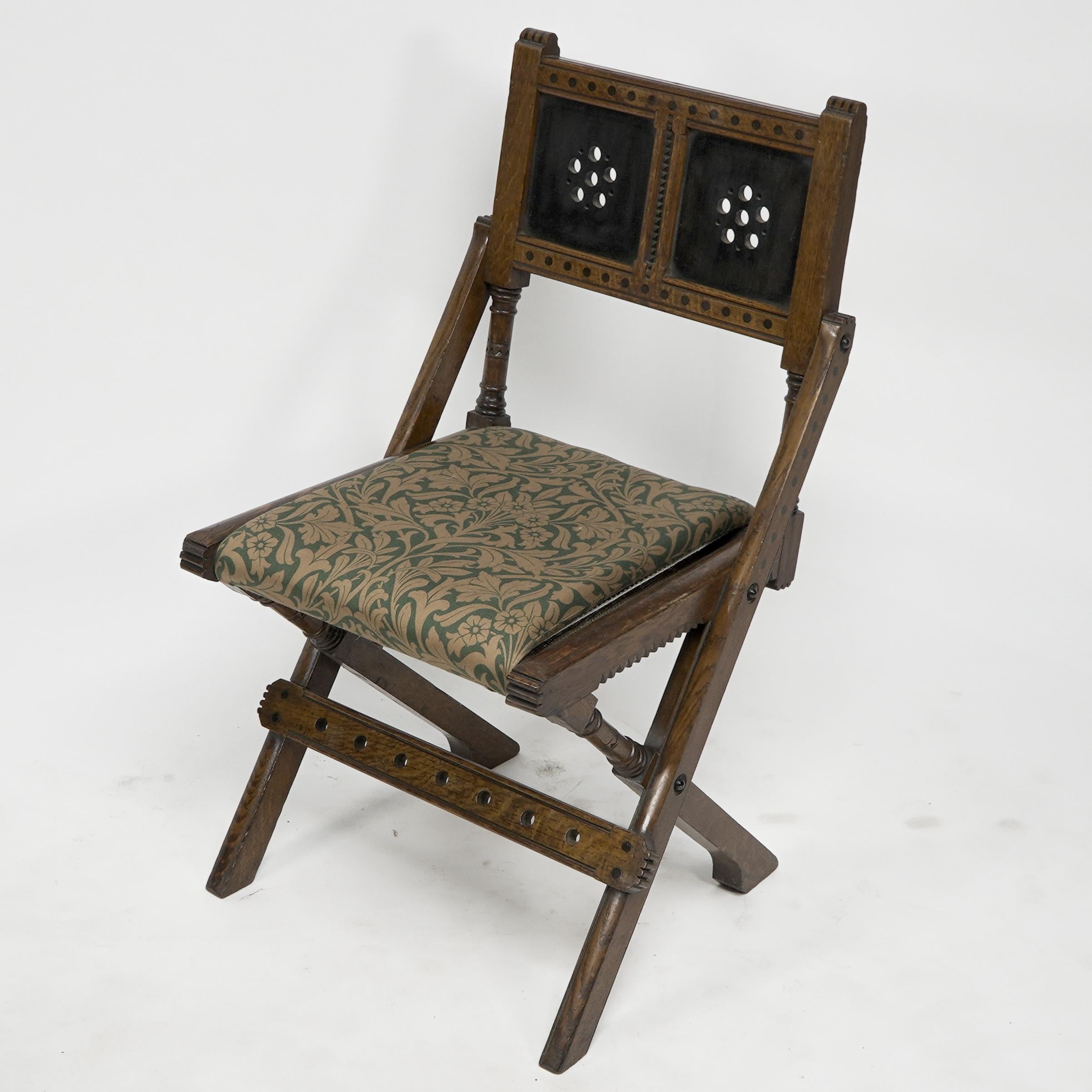 Bruce Talbert for Gillows and Co. Aesthetic Movement scissor style side ...