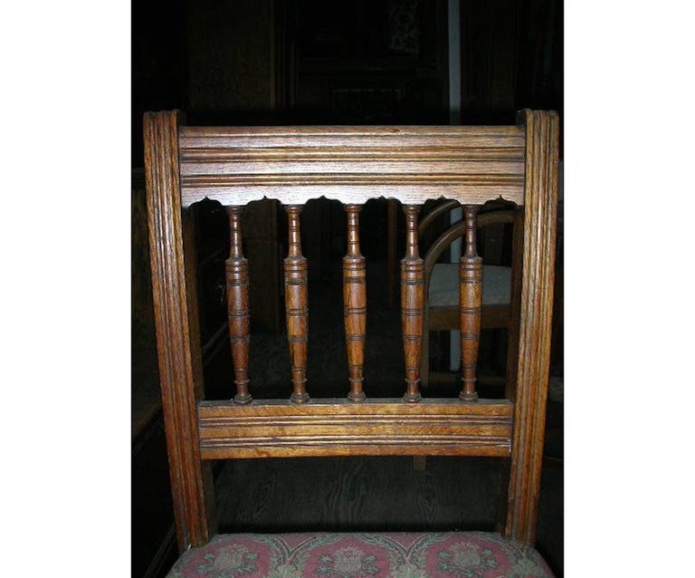 Bruce Talbert Style, Aesthetic Movement Oak Dining Chair with Elongated ...