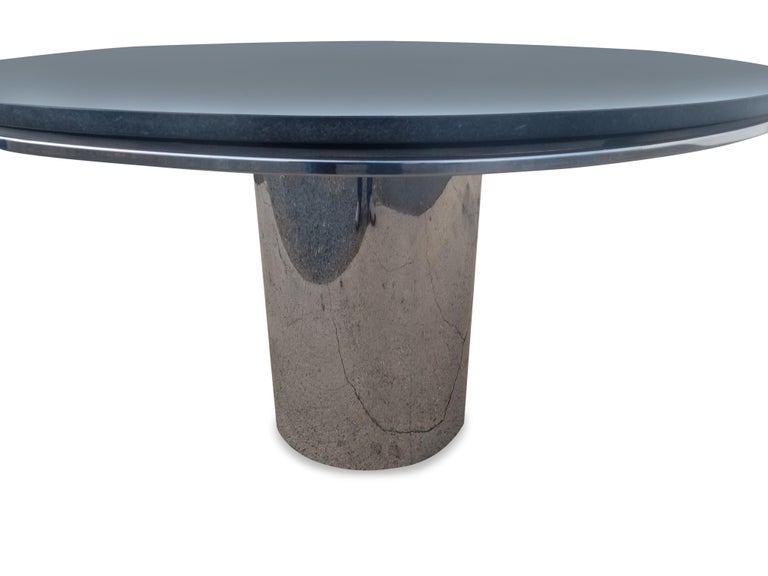 Brueton Anello Marble and Chrome Dining/Center Table at 1stDibs