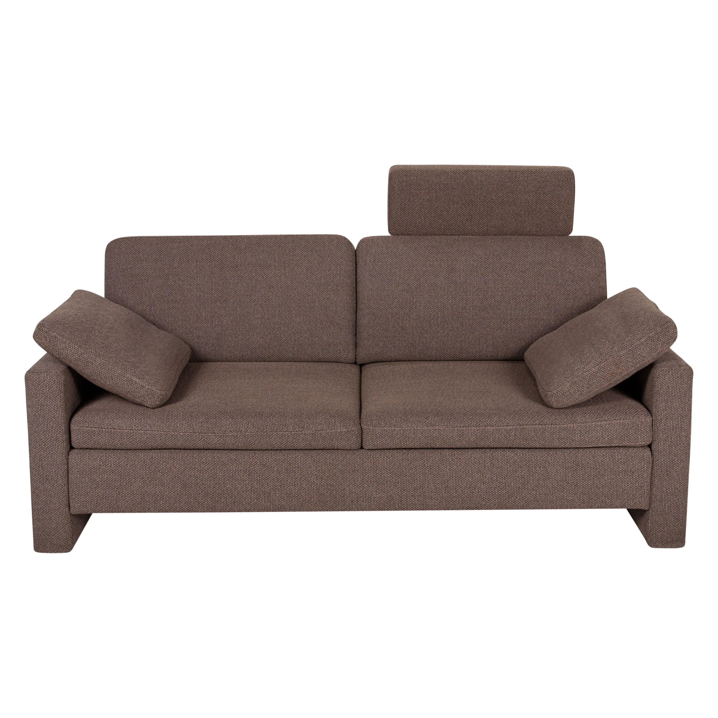 Bretz Velvet Fabric Sofa Brown Two-Seat Couch at 1stDibs