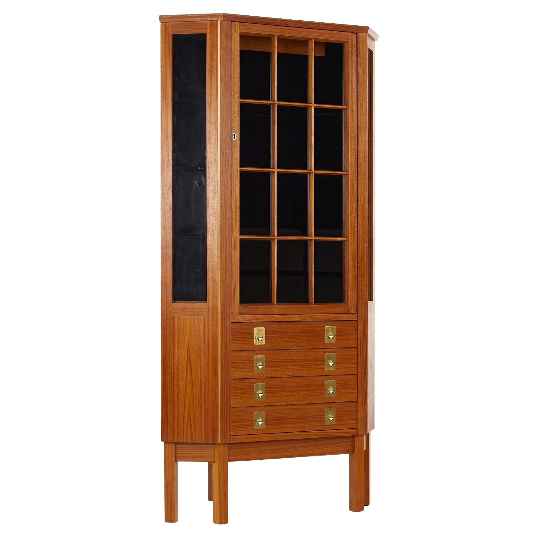 Danish Mid-Century Teak Corner Cabinet at 1stDibs