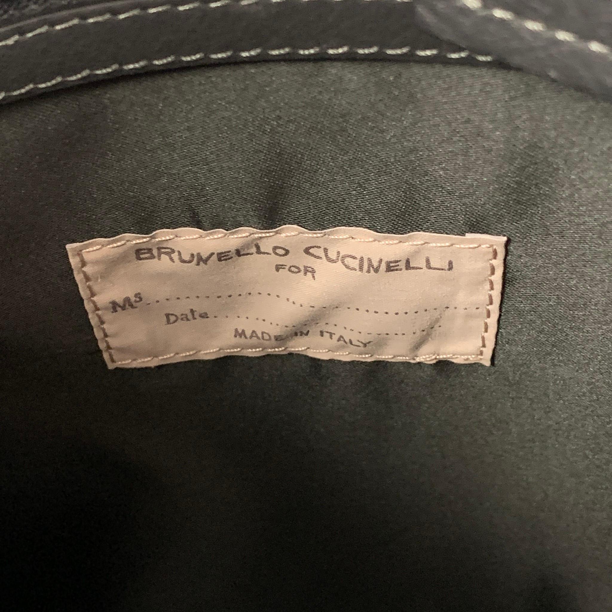 BRUNELLO CUCINELLI Brown Grey Fox Fur Monili Backpack For Sale at 1stDibs