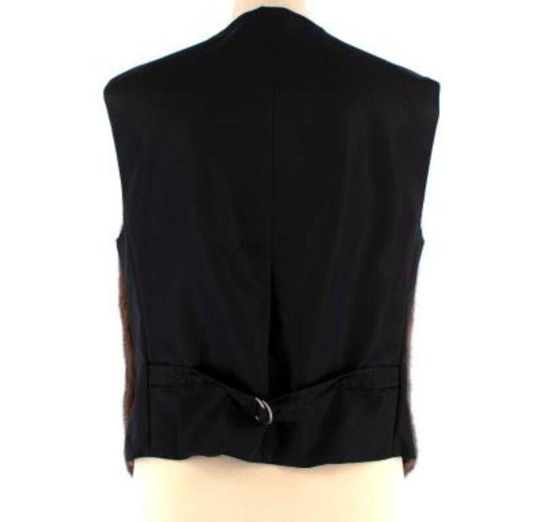 Brunello Cucinelli Brown Mink Fur Panelled Waistcoat For Sale at 1stDibs