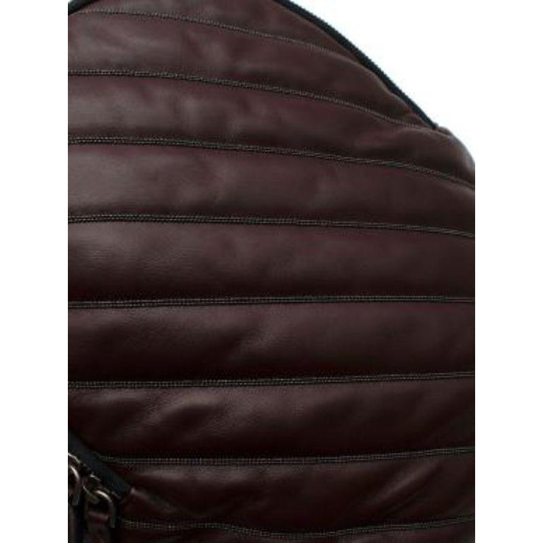 Brunello Cucinelli burgundy quilted Monili detail backpack For Sale at ...