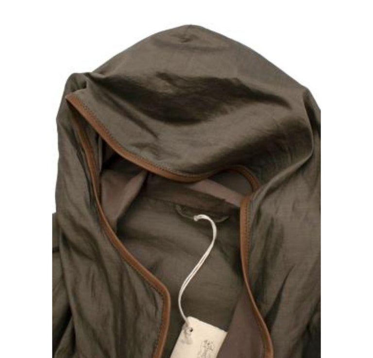 Brunello Cucinelli Cotton and Silk Leather Trimmed Poncho For Sale at ...