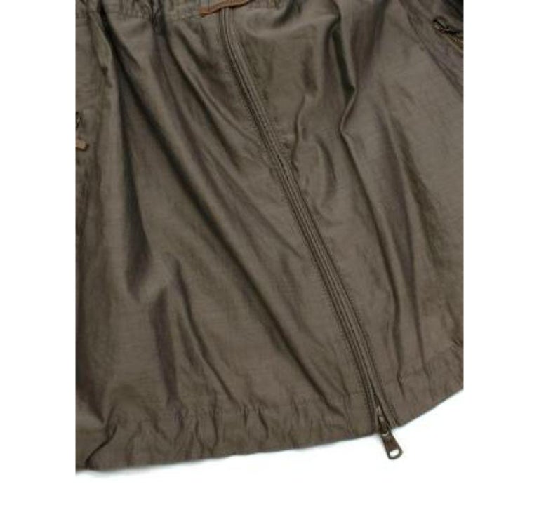 Brunello Cucinelli Cotton and Silk Leather Trimmed Poncho For Sale at ...