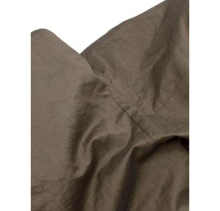 Brunello Cucinelli Cotton and Silk Leather Trimmed Poncho For Sale at ...