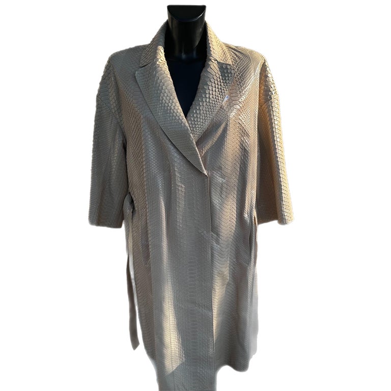 Brunello Cucinelli Python trench coat For Sale at 1stDibs