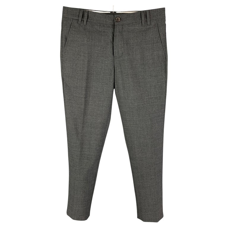 BRUNELLO CUCINELLI Size 30 Charcoal Cotton Zip Fly Casual Pants For ...