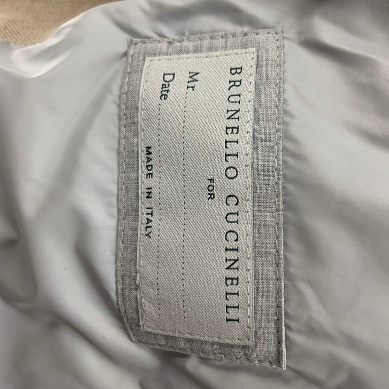 BRUNELLO CUCINELLI SS 20 Size M Beige Linen Quilted Vest For Sale at ...