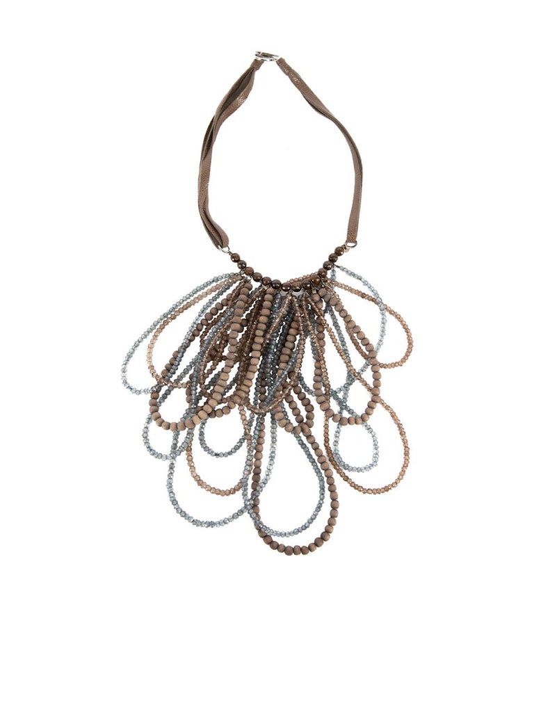 Brunello Cucinelli Women's Quart, Bronzite and Wood Bead Statement ...
