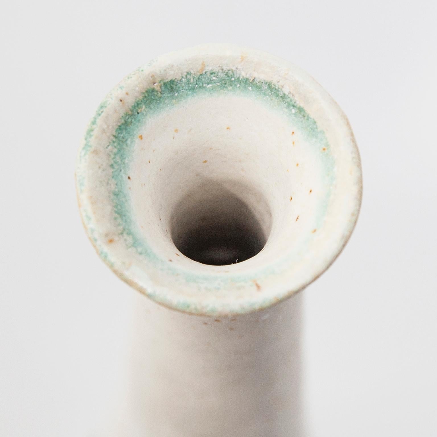 Bruno Gambone Greige Green Stripe Ceramic Vase, Italy, 1980s For Sale ...