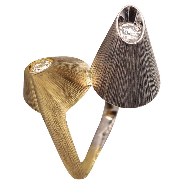 Bruno Guidi 1970 Brazil Toi Et Moi Sculptural Ring In 18Kt Gold With ...