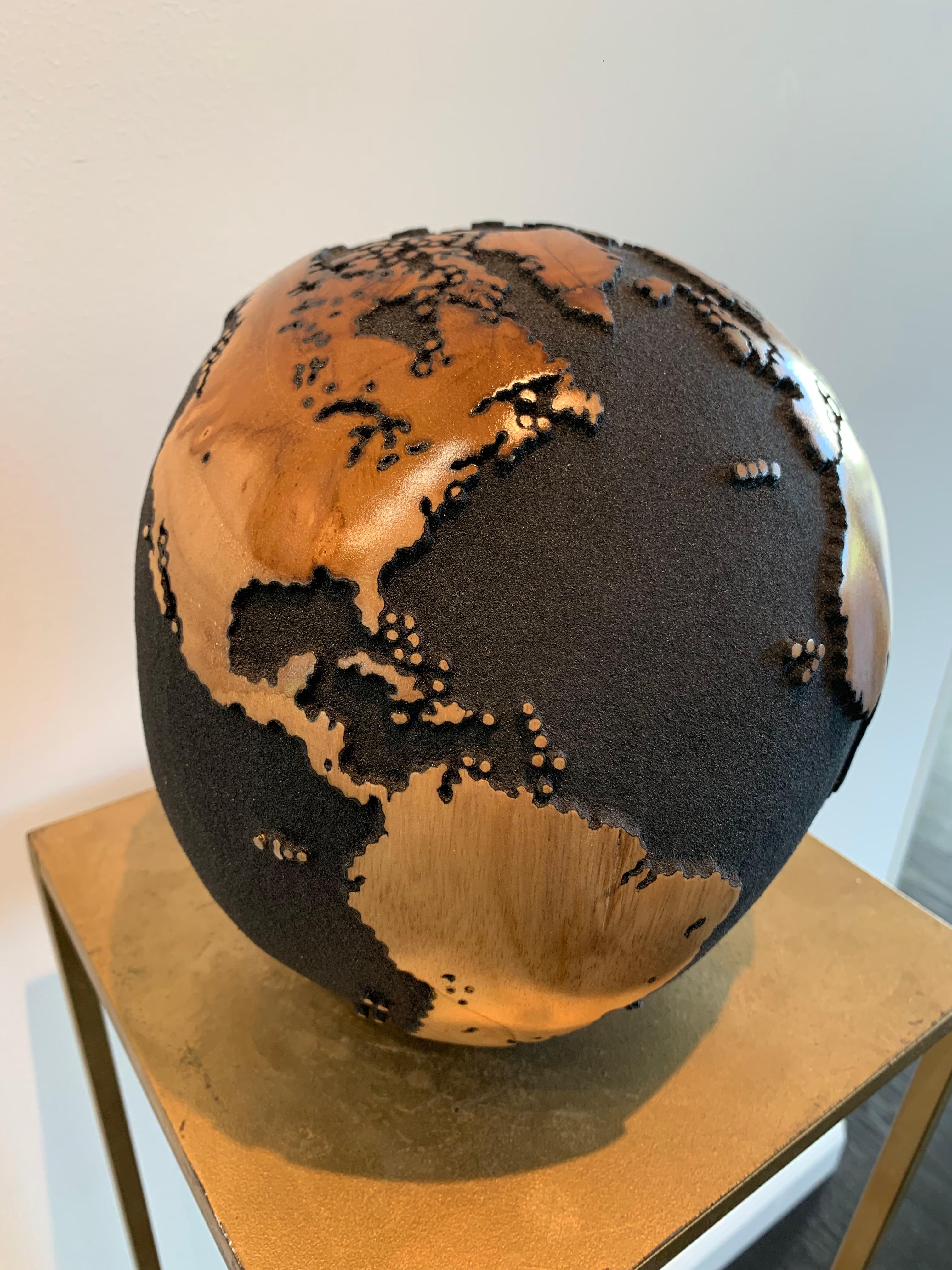 Bruno Helgen - Black Teak Globe by Bruno Helgen - Contemporary turning ...