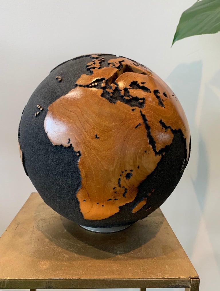 Bruno Helgen - Black Teak Globe by Bruno Helgen - Contemporary turning ...