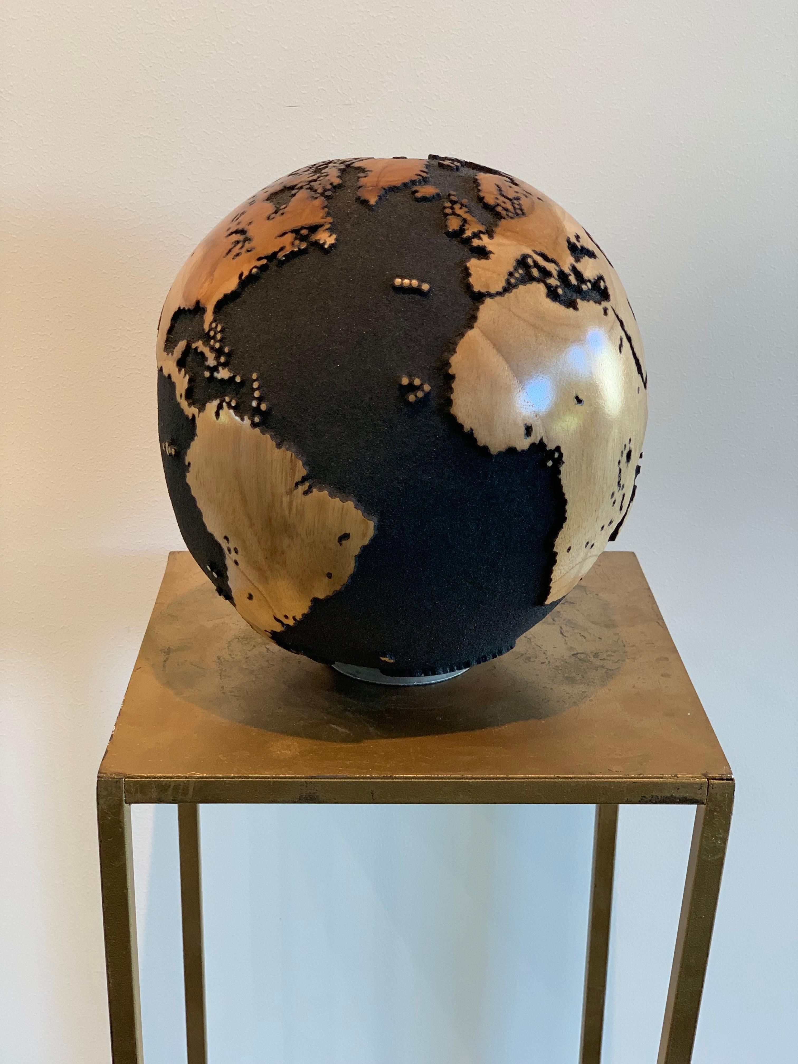 Bruno Helgen - Black Teak Globe by Bruno Helgen - Contemporary turning ...