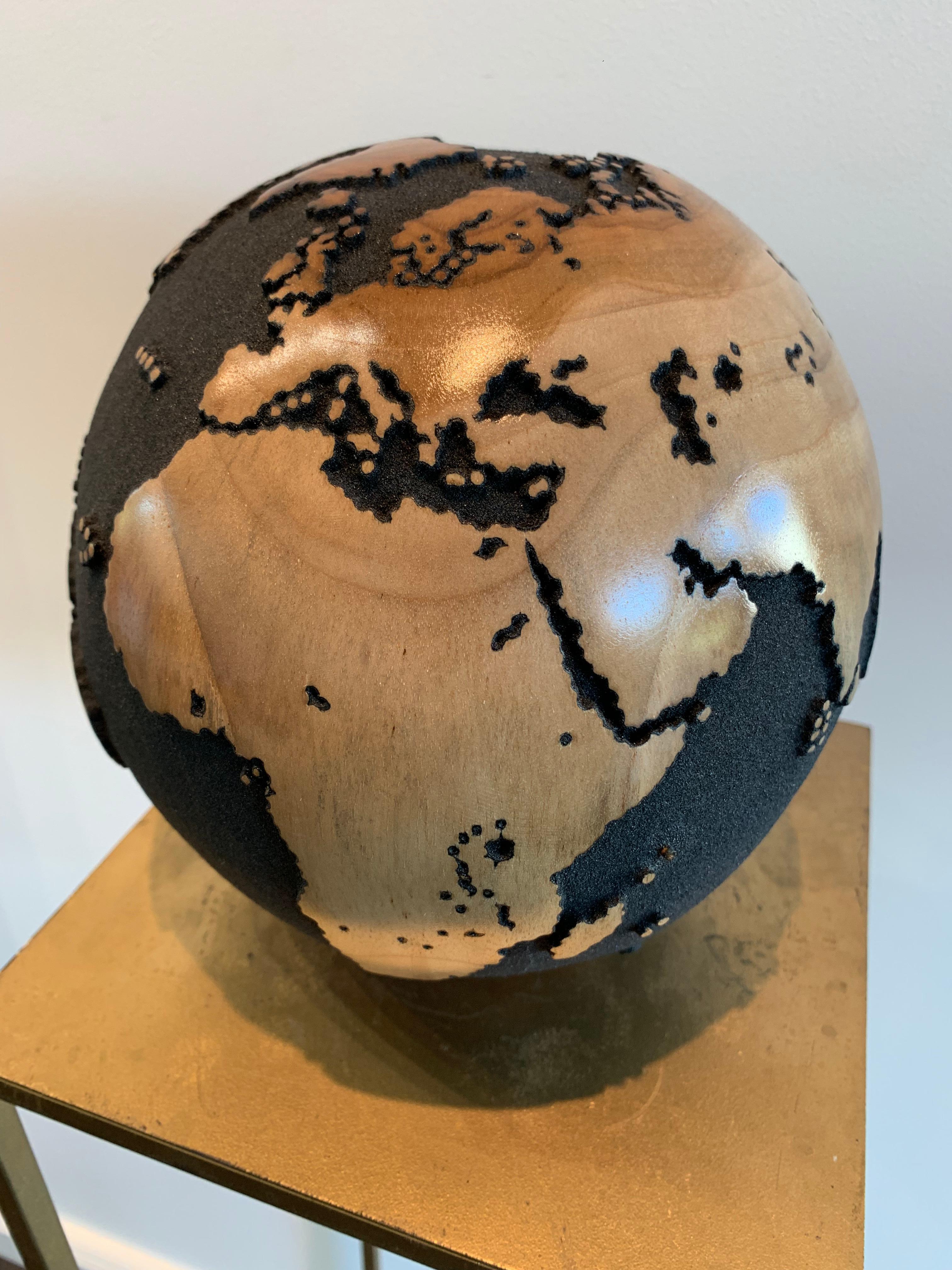 Bruno Helgen - Black Teak Globe by Bruno Helgen - Contemporary turning ...