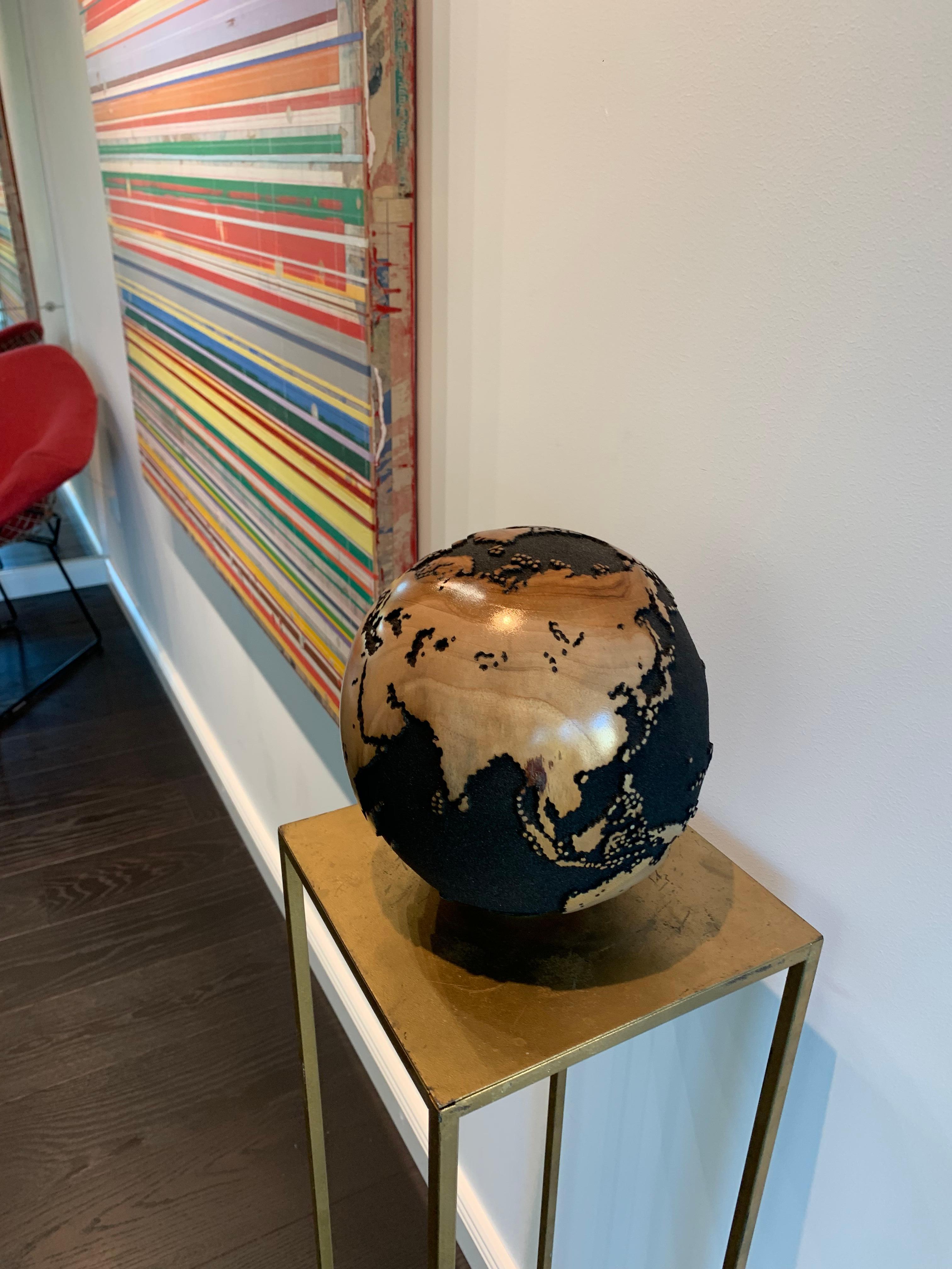 Bruno Helgen - Black Teak Globe by Bruno Helgen - Contemporary turning ...
