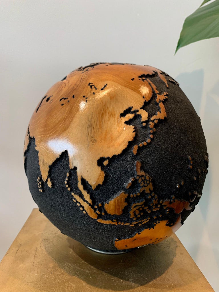 Bruno Helgen - Black Teak Globe by Bruno Helgen - Contemporary turning ...