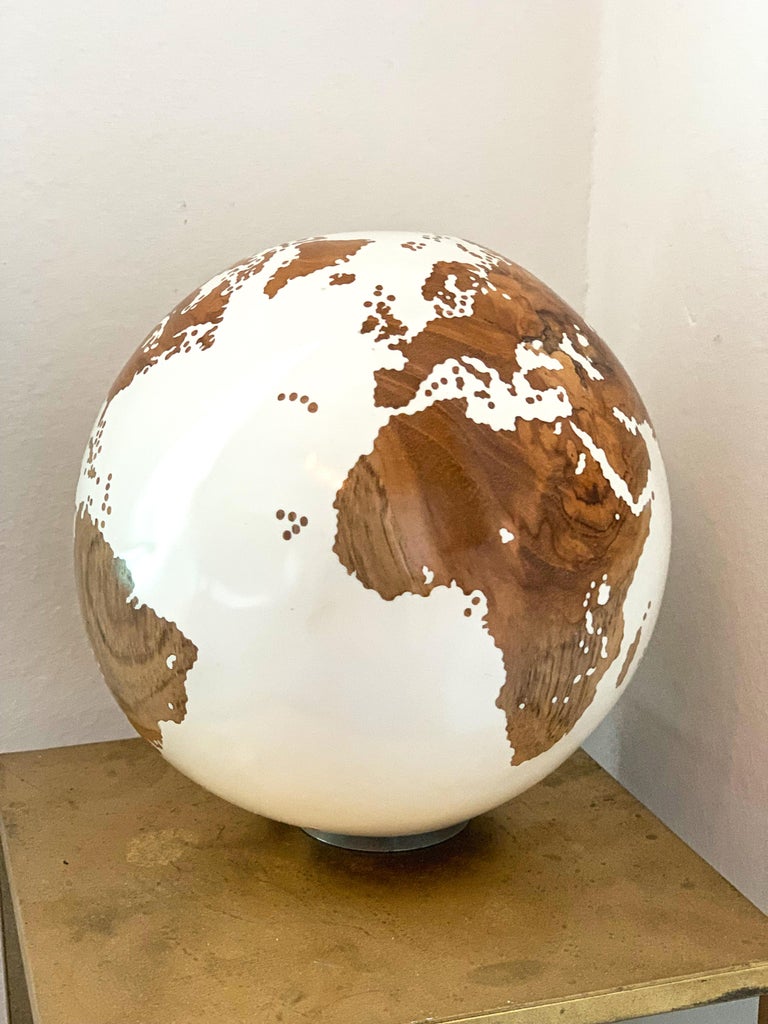 Bruno Helgen - The World Globe by Bruno Helgen Contemporary Small White ...