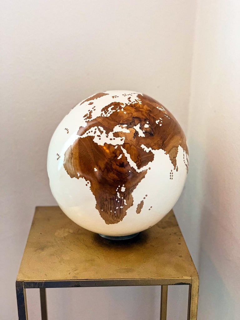 Bruno Helgen - The World Globe by Bruno Helgen Contemporary Small White ...