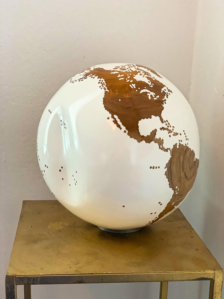 Bruno Helgen - The World Globe by Bruno Helgen Contemporary Small White ...