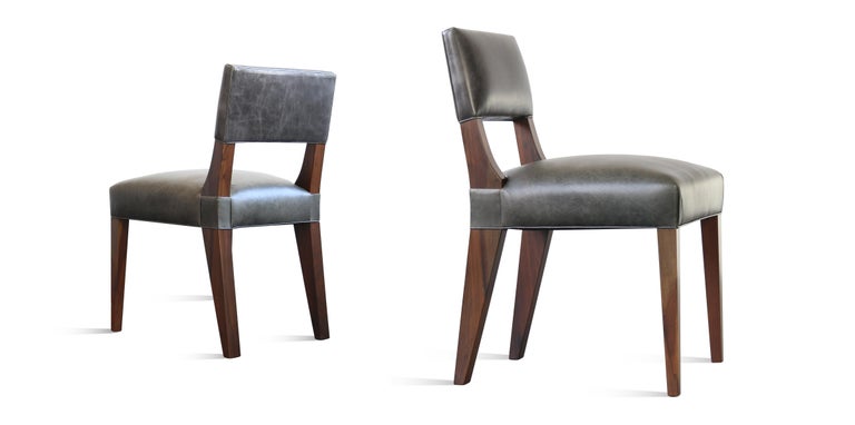 Modern Dining Chair in Argentine Exotic Wood and Leather from ...
